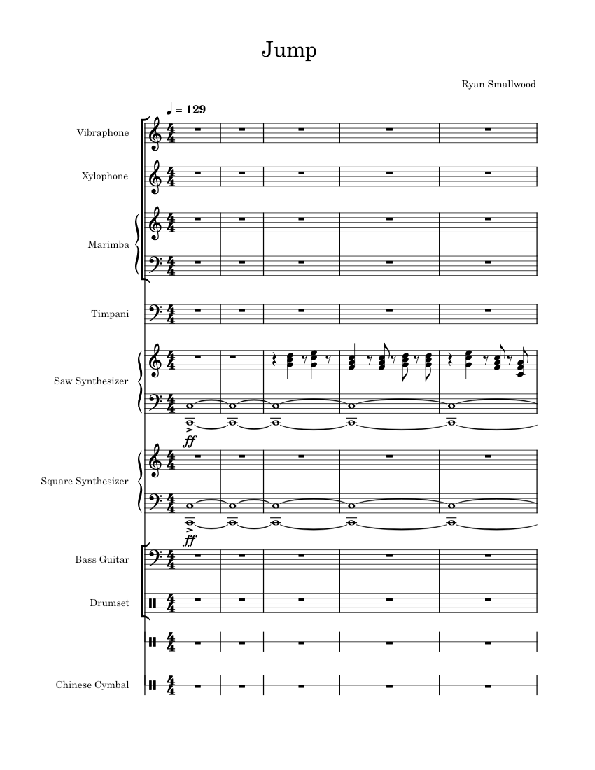 Jump – Van Halen Jump (Lot Tune by Ryan Smallwood) Sheet Music for ...
