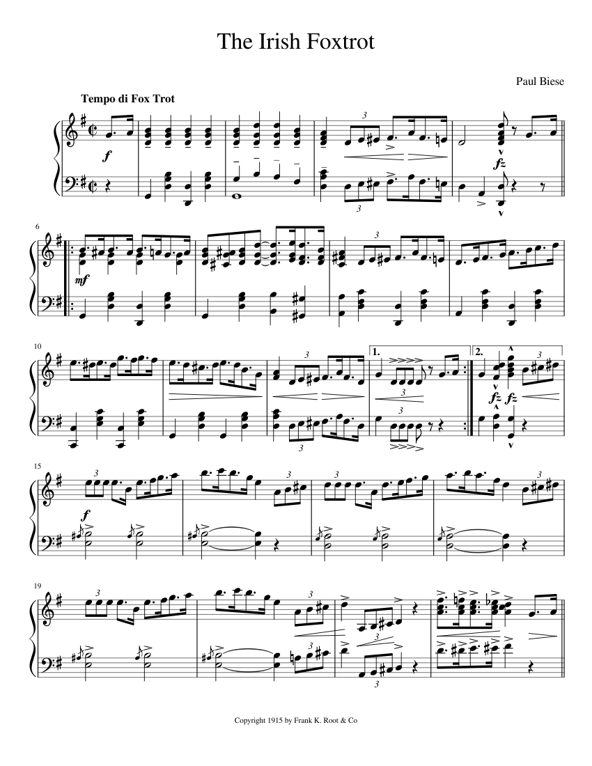 The Irish Foxtrot Sheet music for Piano (Solo) | Musescore.com