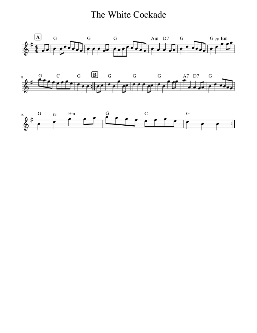 The White Cockade Sheet music for Piano (Solo) | Musescore.com