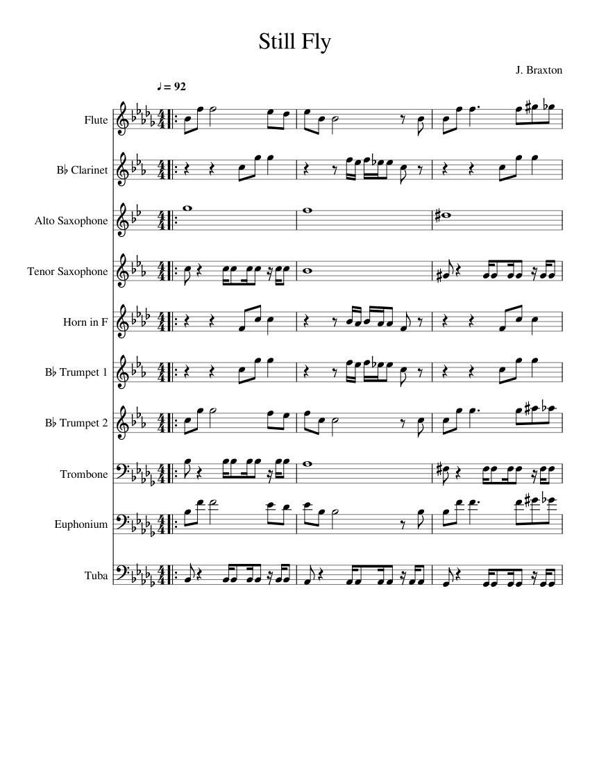 Still Fly Sheet music for Trombone, Euphonium, Tuba, Flute & more ...