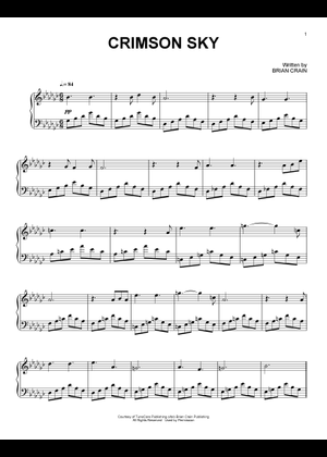 Crimson Sky, by Brian Crain - Brian Crain Sheet Music for Piano (Solo ...
