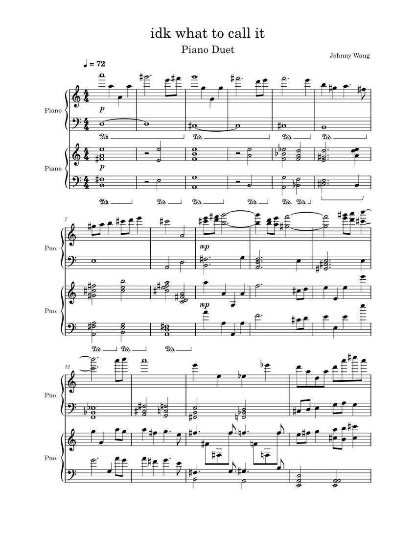 Piano Duet Sheet music for Piano (Piano Duo) | Musescore.com