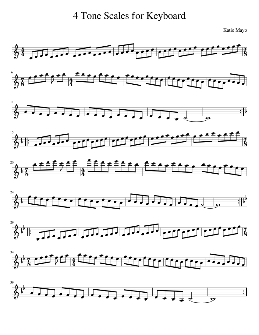 4 Tone Scales for Keyboard Sheet Music for Marimba (Solo) | MuseScore.com