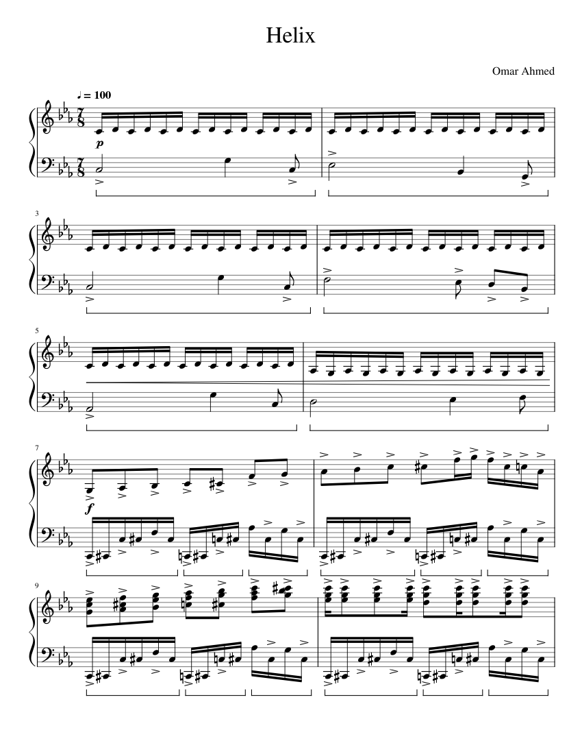 Helix Sheet music for Piano (Solo) | Musescore.com