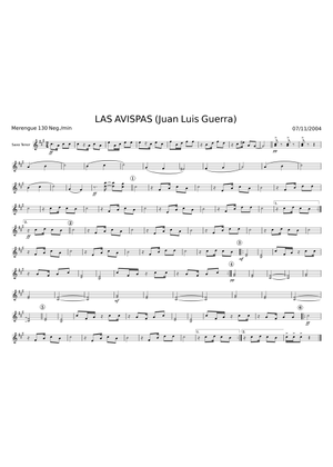 Play Official version of Las avispas Sheet Music by Juan Luis Guerra ...