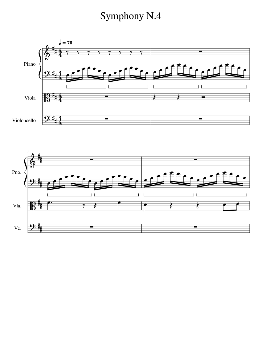 Symphony N.4 Sheet music for Piano, Viola, Cello (Mixed Trio ...