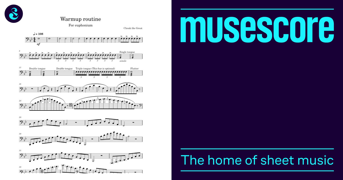 Euphonium warmup routine Sheet music for Tuba (Solo) | Musescore.com