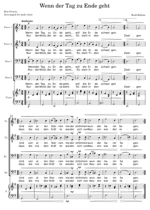 Wenn der Tag zu Ende geht – Rudi Kühn Sheet Music for Synth voice ...