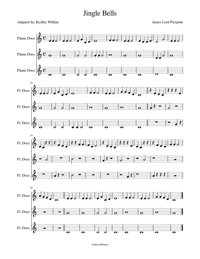 Jingle Bells Sheet music for Recorder (Mixed Trio) | Musescore.com