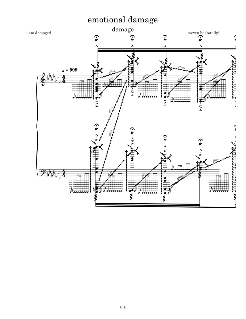 damage Sheet music for Piano (Solo) | Musescore.com