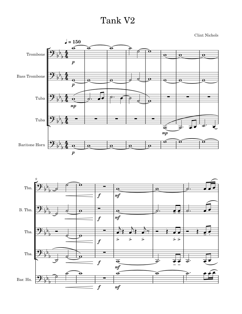 Tank_V2 Sheet music for Trombone, Tuba, Synthesizer (Brass Ensemble ...