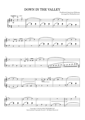 Down In the Valley Sheet Music with Chords for Piano (Solo) easy ...
