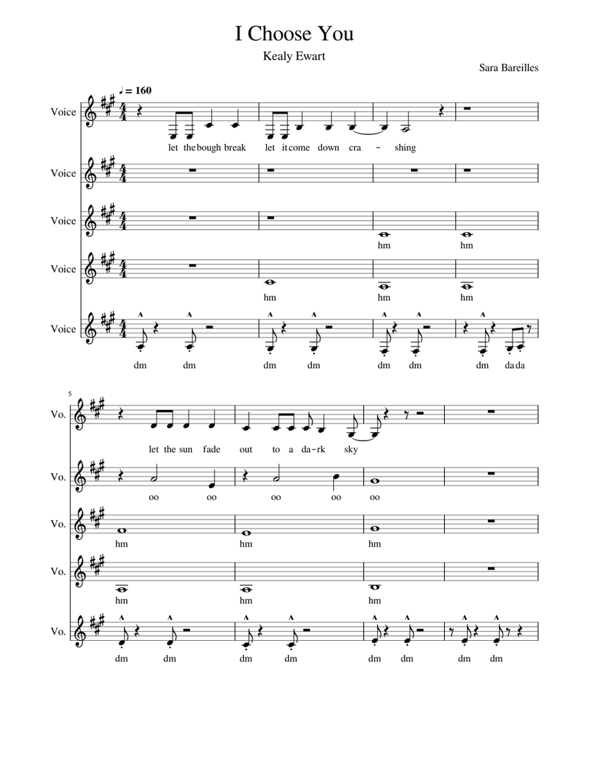I Choose You Sheet music for Vocals (A Capella) | Musescore.com