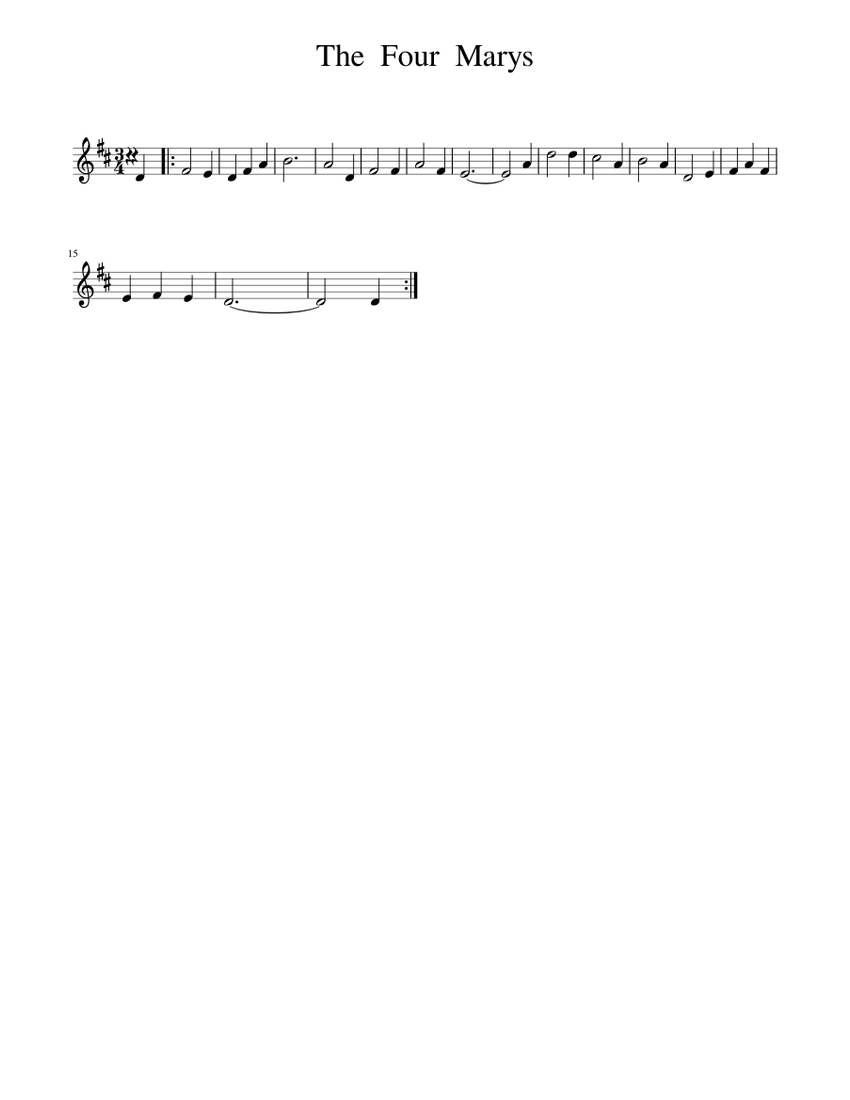 The Four Marys Sheet Music for Piano (Solo) Easy | MuseScore.com