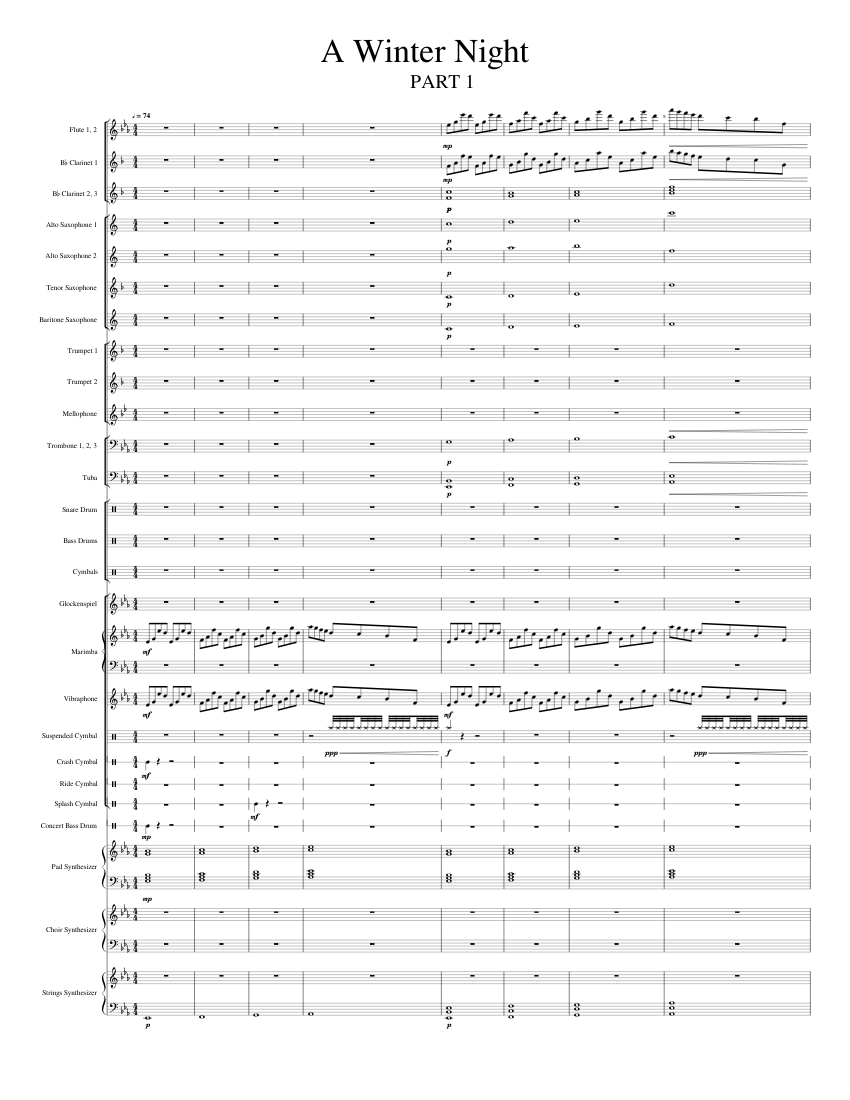 A Winter Night - PART 1 (OPENER) for Marching Band Sheet Music for ...