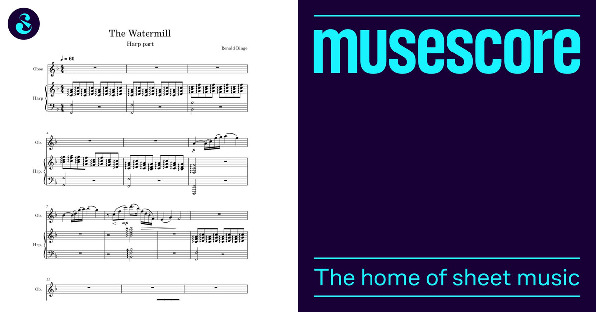 The Watermill – Ronald Binge Sheet Music for Oboe, Harp (Mixed Duet ...