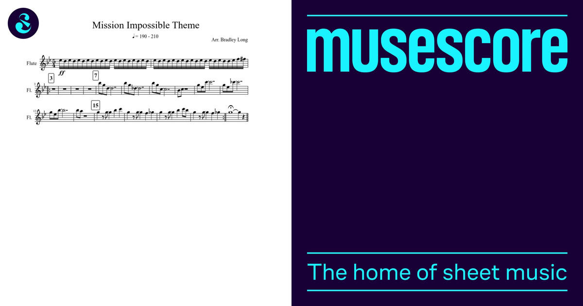 Mission Impossible theme flute 1 Sheet Music for Flute (Solo ...