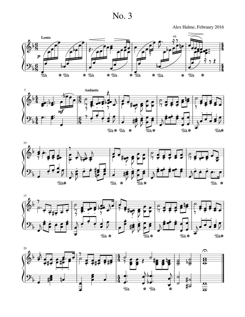No. 3 Sheet music for Piano (Solo) | Musescore.com