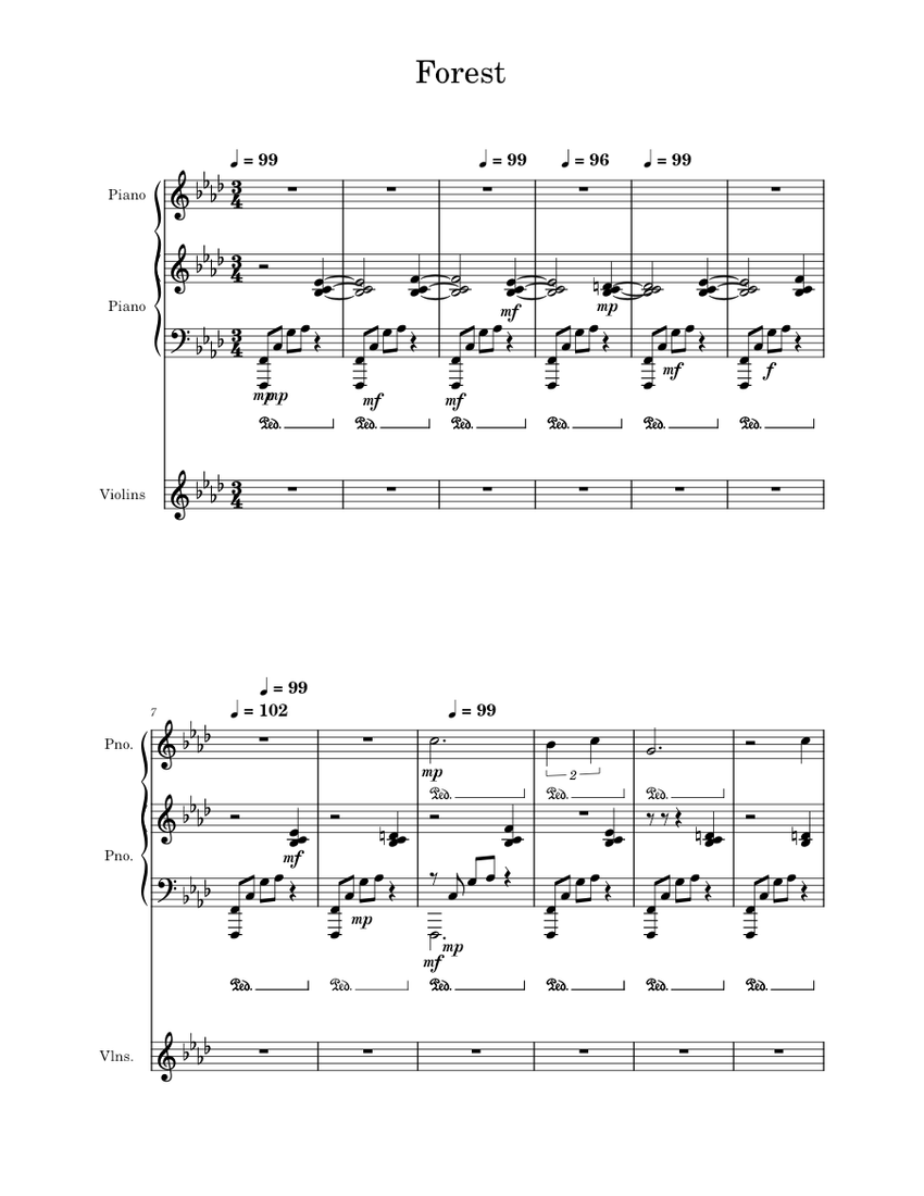 Forest Sheet music for Piano, Strings group (Solo) | Musescore.com