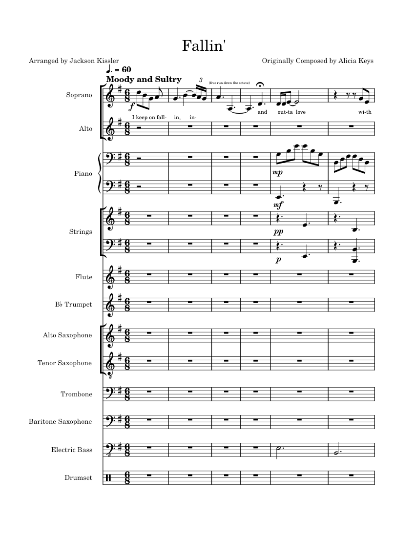 Fallin' – Alicia Keys Fallin'- Alicia Keys Sheet Music for Piano ...