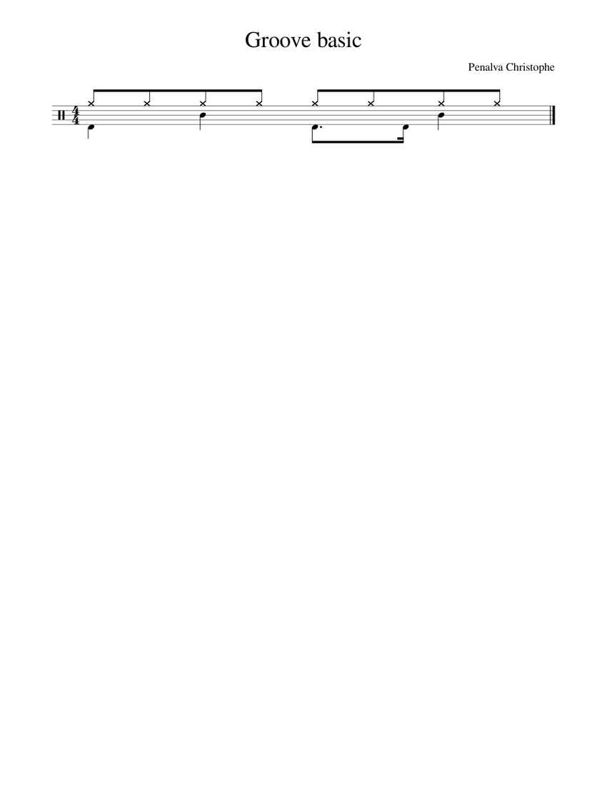 Groove basic Sheet music for Drum group (Solo) | Musescore.com