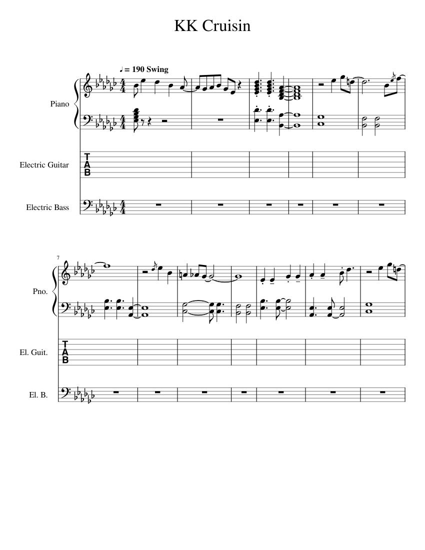 KK Cruisin Sheet music for Piano, Guitar, Bass guitar (Mixed Trio ...