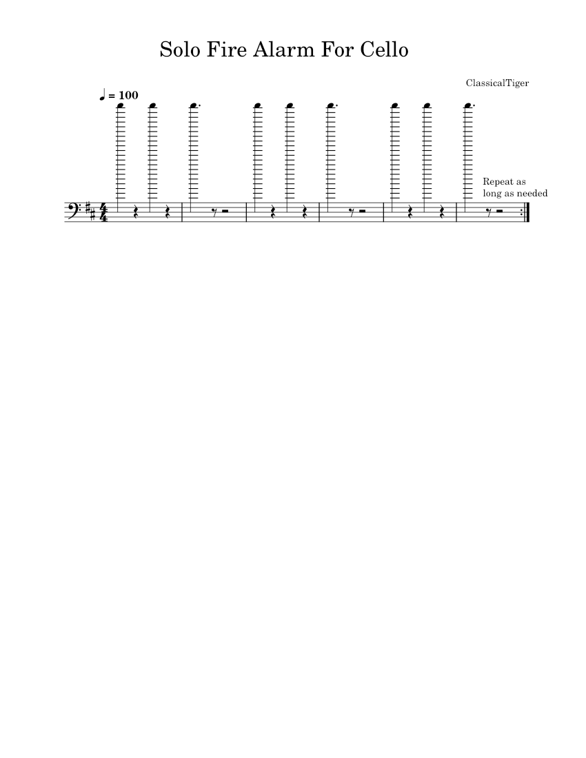 Solo Fire Alarm For Cello Sheet Music for Cello (Solo) | MuseScore.com