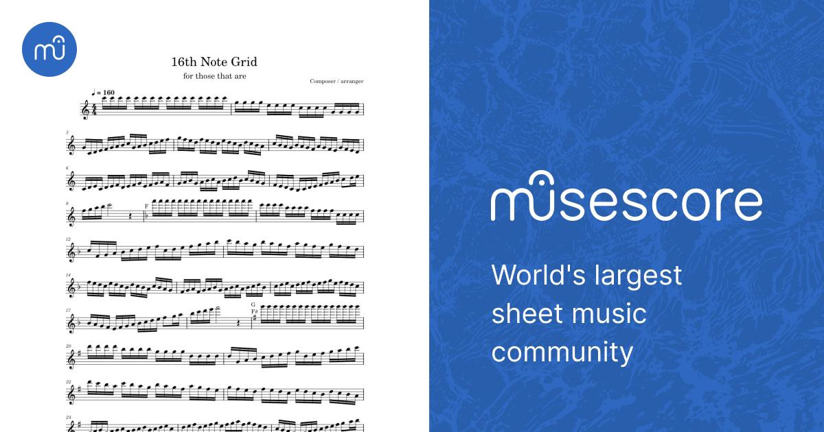 16th note grid Sheet music for Piano (Solo) Easy | Musescore.com