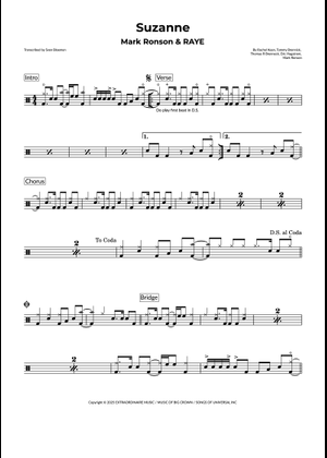 Play Official version of Suzanne Sheet Music by Mark Ronson for Piano ...