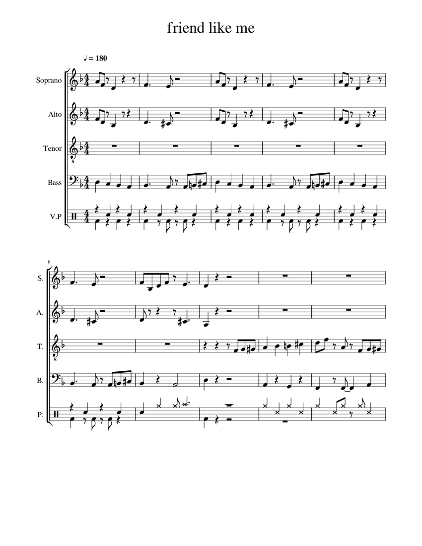 Friend Like Me Sheet music for Soprano, Alto, Tenor, Bass voice & more ...