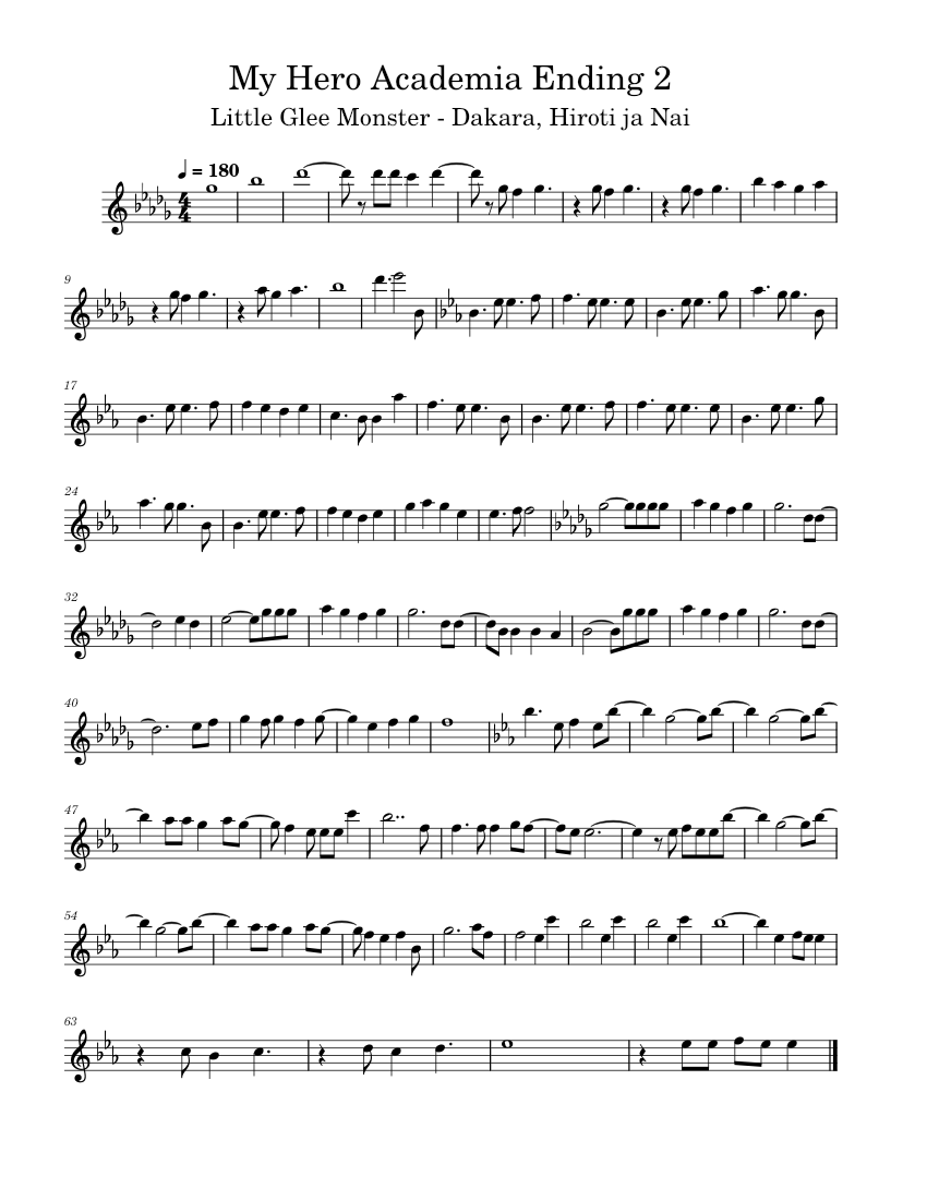 My Hero Academia Ending 2 Sheet music for Flute (Solo) | Musescore.com