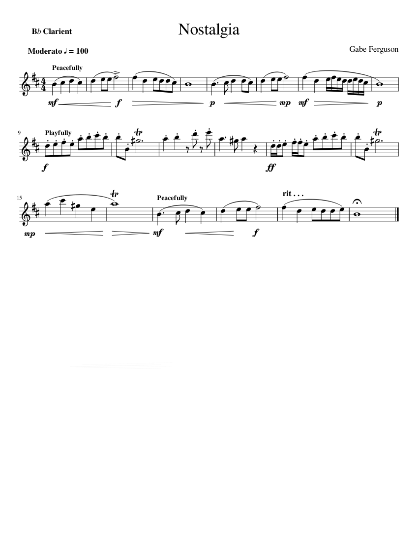 Nostalgia Sheet music for Piano (Solo) Easy | Musescore.com