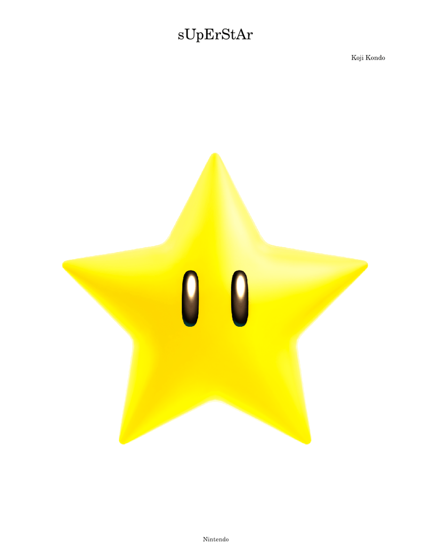 Super mario bros - star theme – Misc Computer Games Super Star Sheet ...
