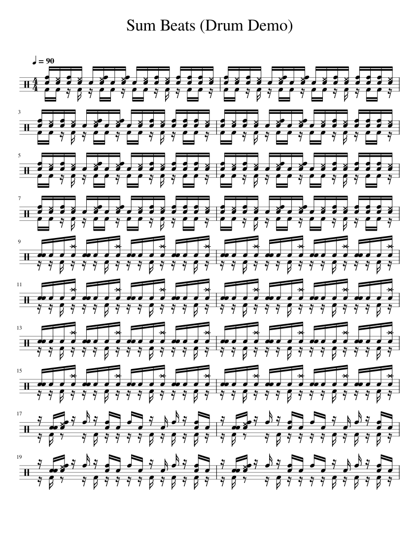 Sum Beats Sheet music for Drum group (Solo) | Musescore.com