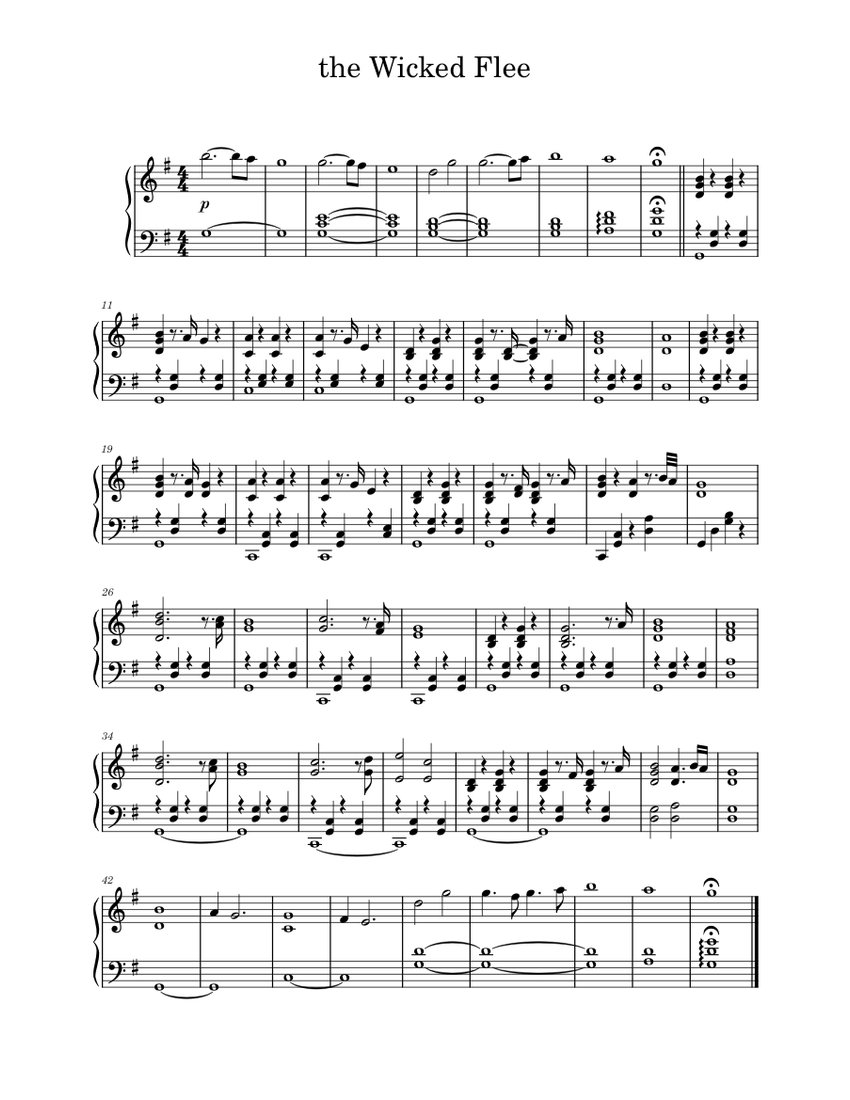 the Wicked Flee Sheet Music for Piano (Solo) Easy | MuseScore.com