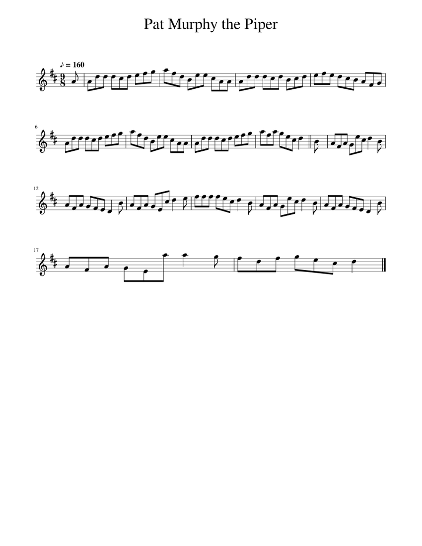 Pat Murphy the Piper Sheet music for Piano (Solo) Easy | Musescore.com