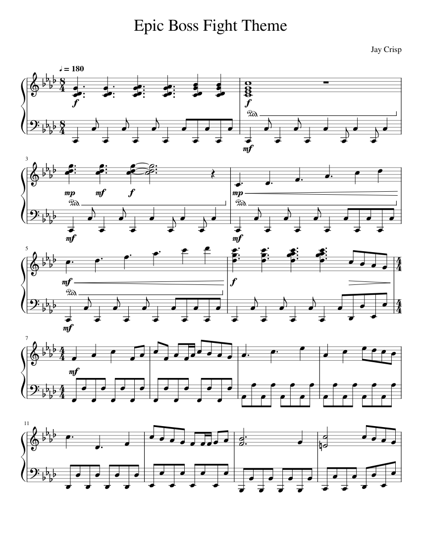 Epic Boss Fight Theme Sheet Music for Piano (Solo) | MuseScore.com