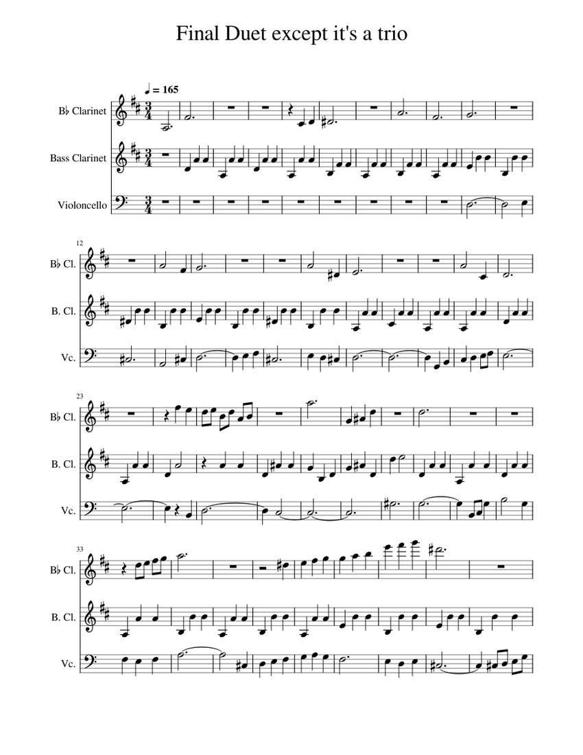 Final Duet – Pedro Silva Final Duet except it's a trio Sheet music for ...