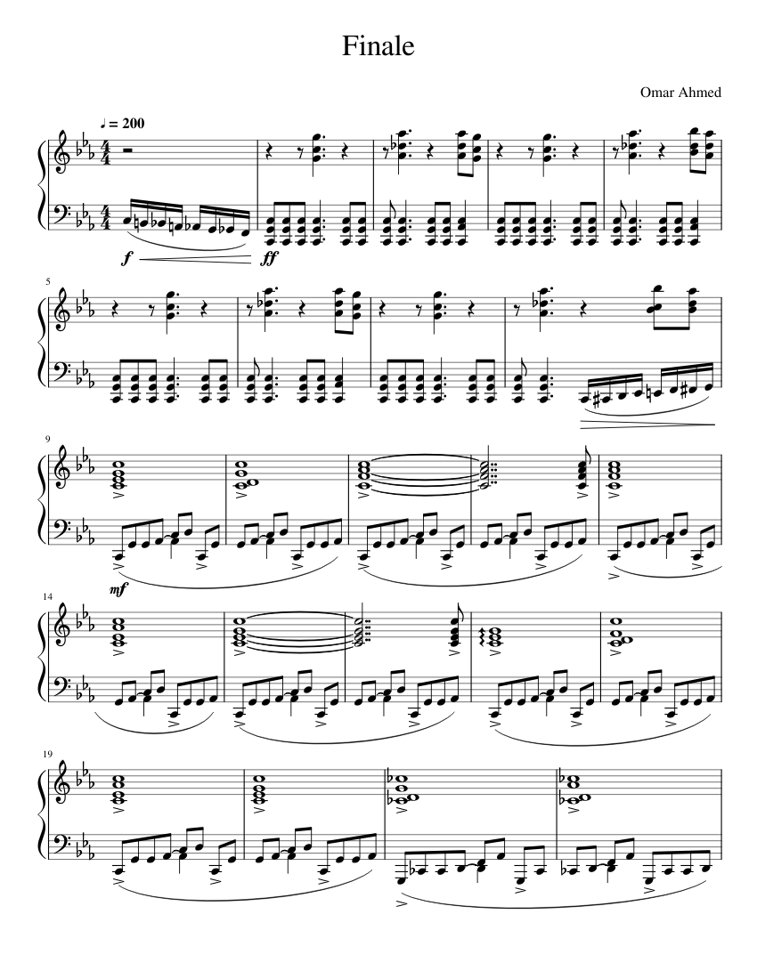 Finale Sheet music for Piano (Solo) | Musescore.com