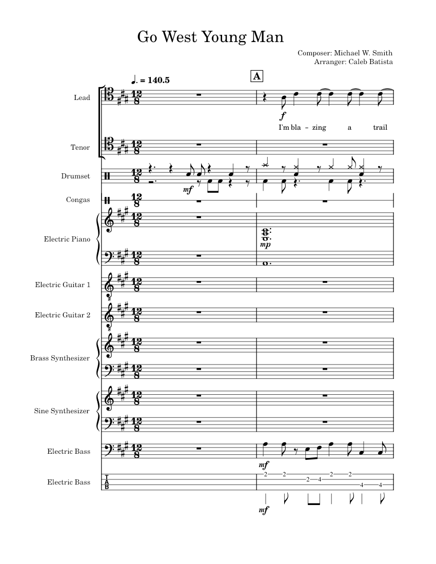 Go West Young Man - Michael W. Smith Sheet Music and Tab for Piano ...