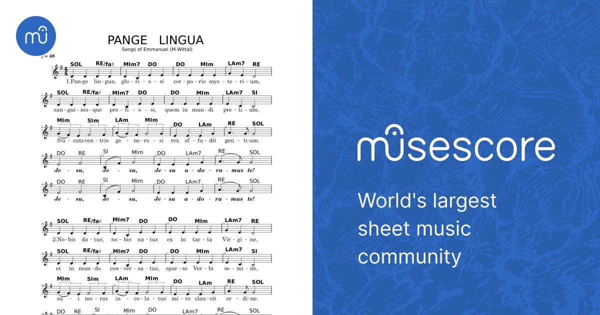 Pange Lingua Sheet music for Synthesizer (Solo) | Musescore.com
