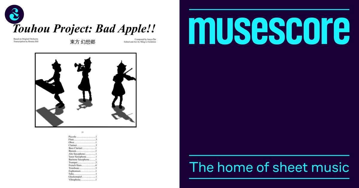 Bad Apple!! Concert Band Arrangement Sheet Music for Trombone, Flute ...