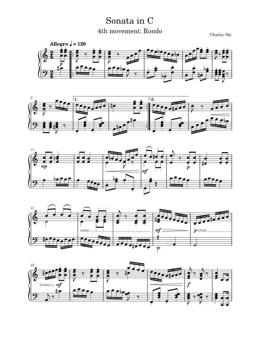 Rondo in C major Sheet music for Piano (Solo) | Musescore.com