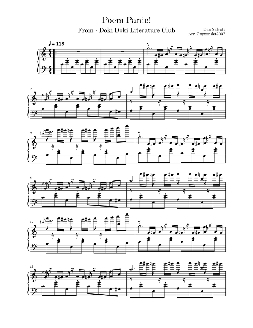 Poem Panic! Sheet Music for Piano (Solo) | MuseScore.com