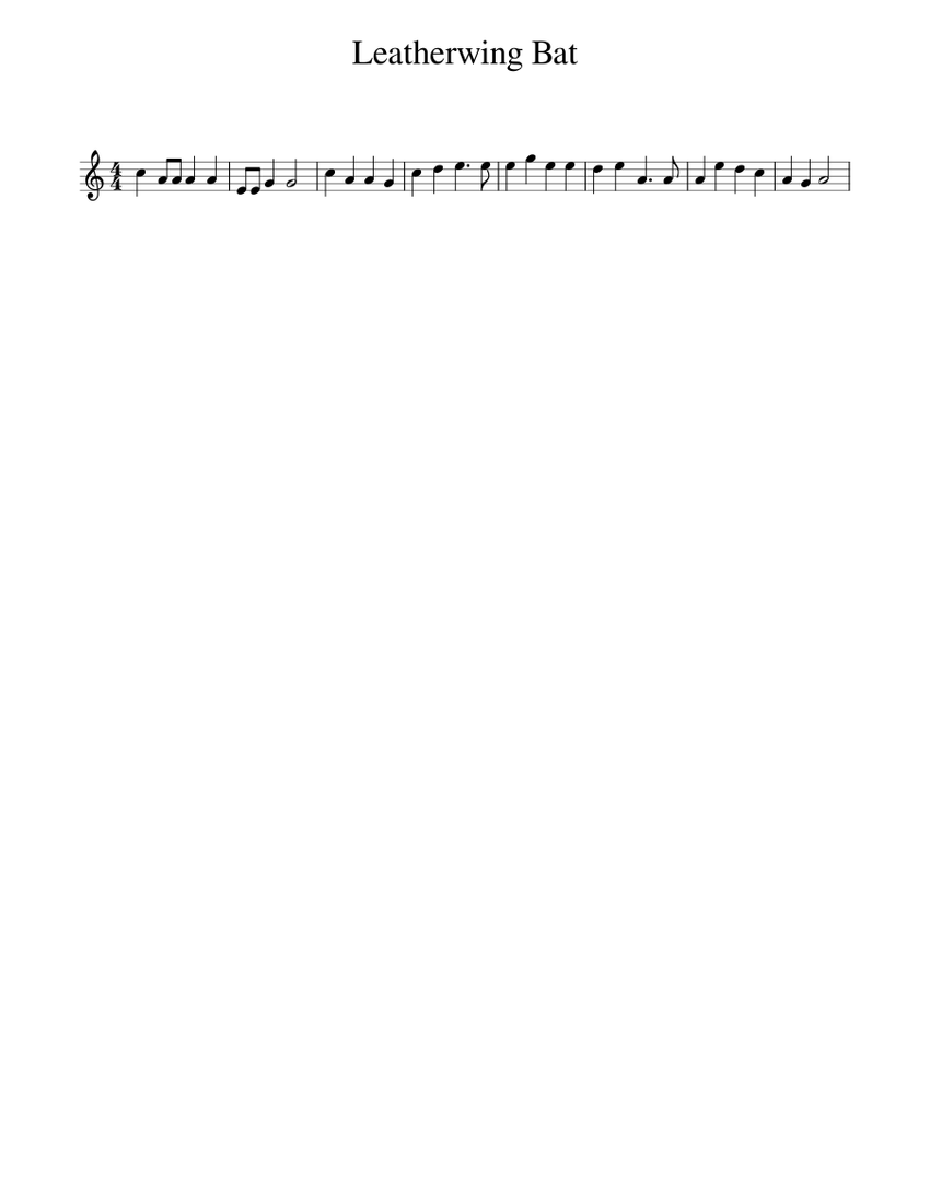 Leatherwing Bat Sheet Music for Piano (Solo) Easy | MuseScore.com