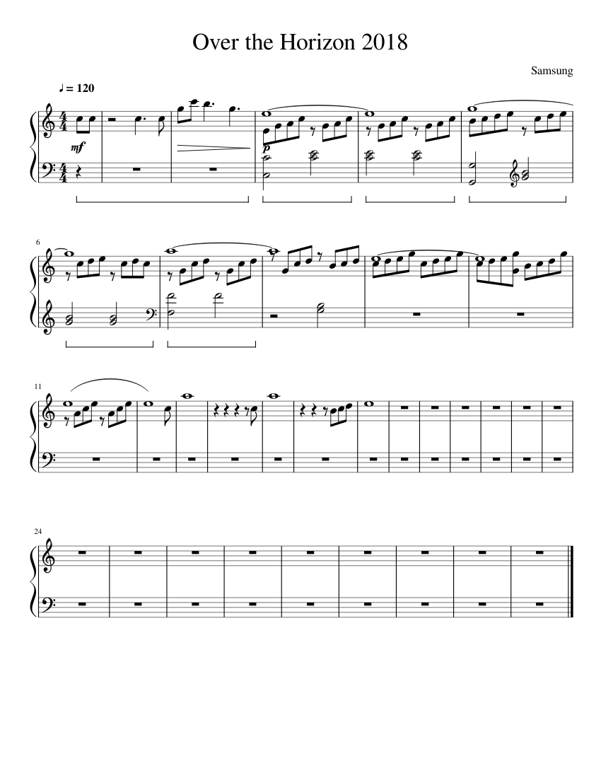 Over the Horizon 2018 (Unfinished) Sheet music for Piano (Solo ...