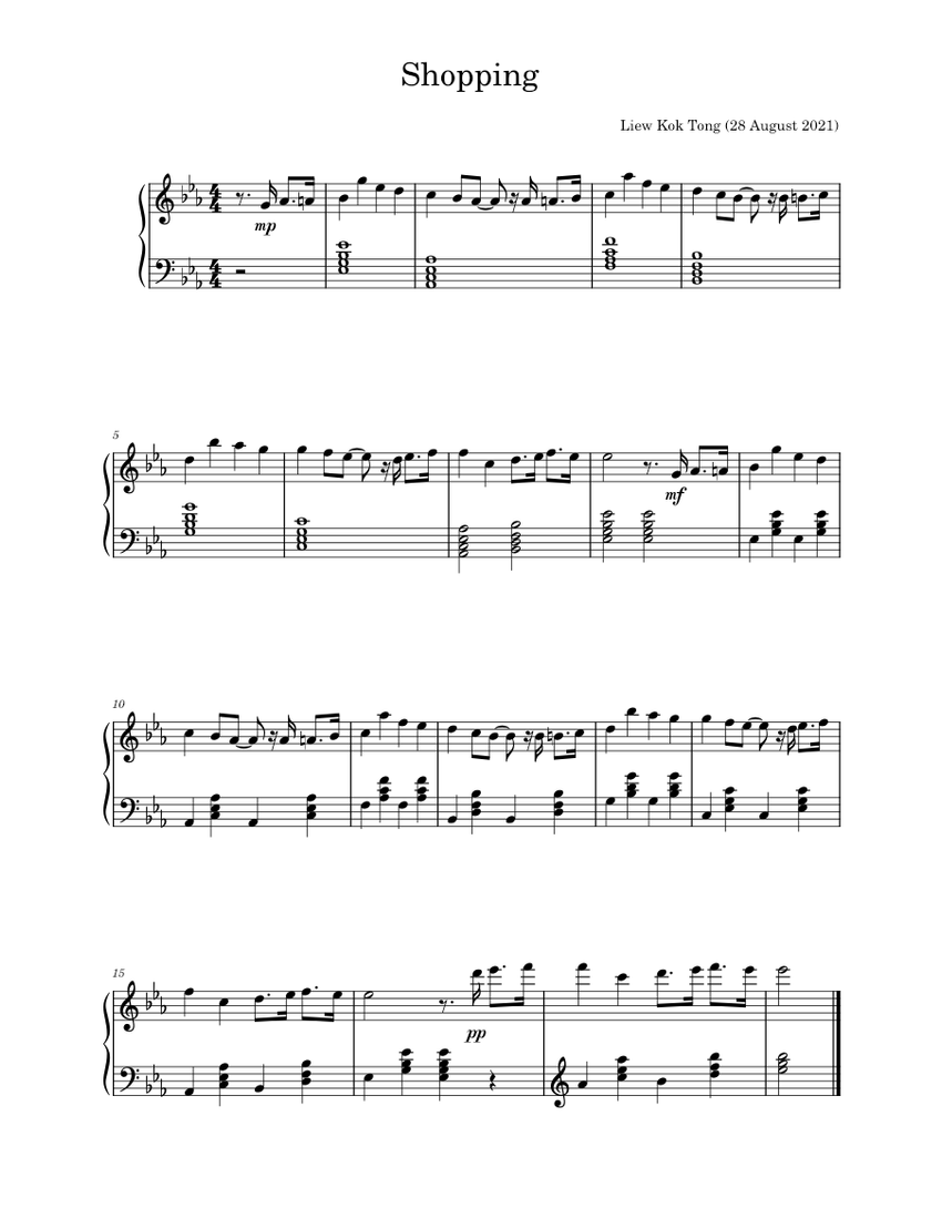 Shopping - piano tutorial