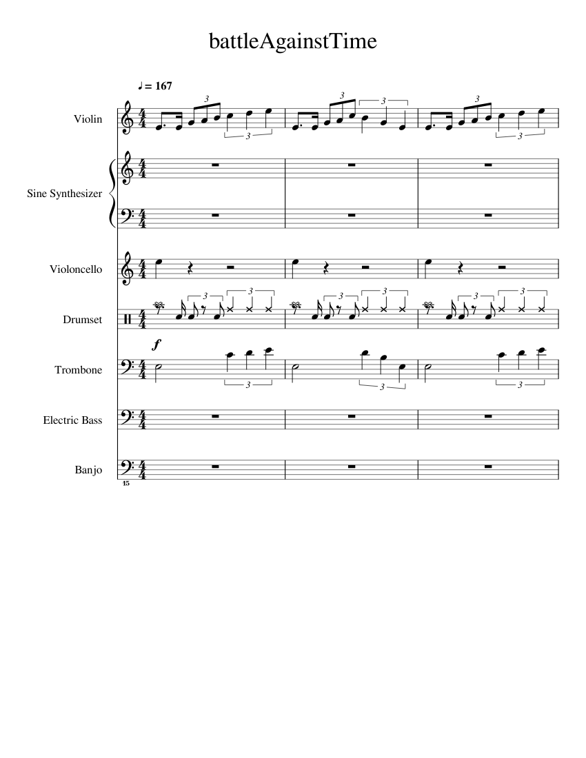 Battle Against a Worthy Opponent (original comp) Sheet music for ...