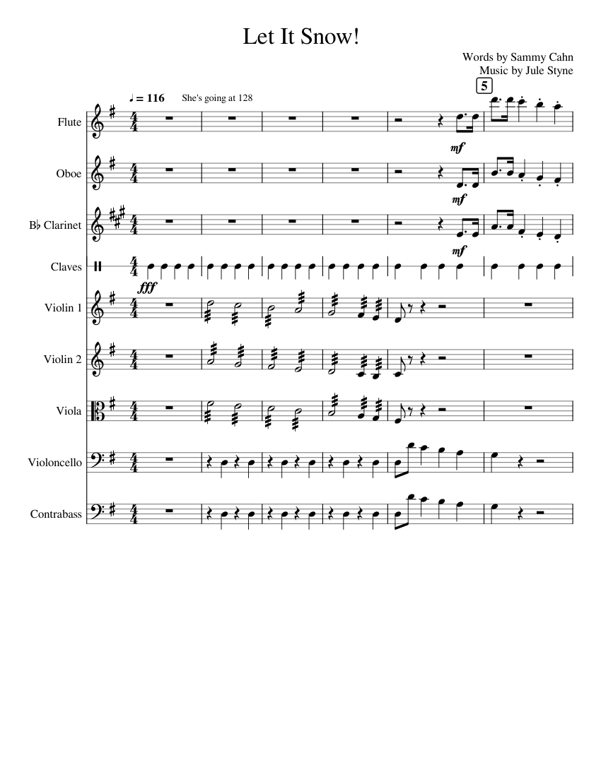 Let It Snow! Sheet Music for Flute, Oboe, Clarinet in b-flat ...