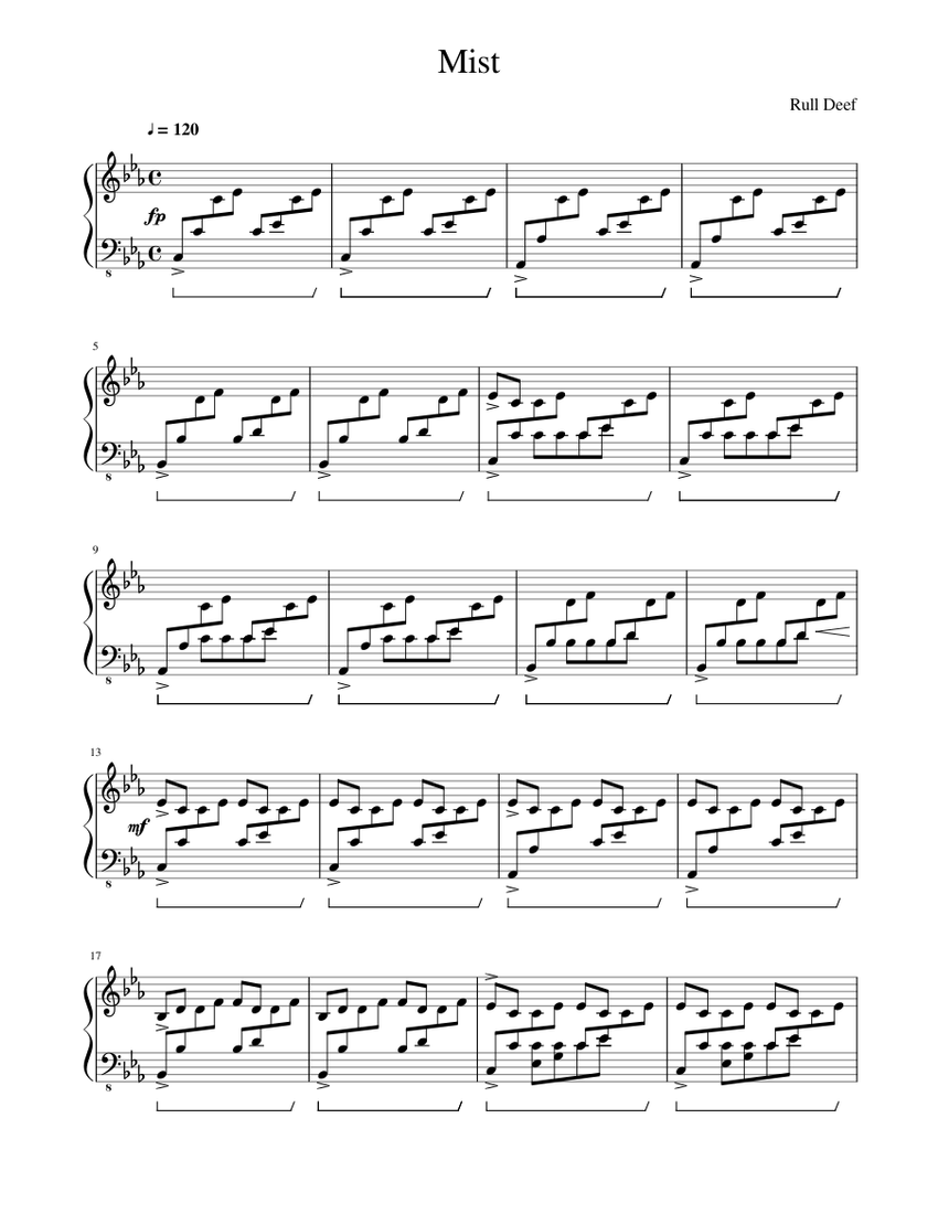 Mist Sheet music for Piano (Solo) | Musescore.com